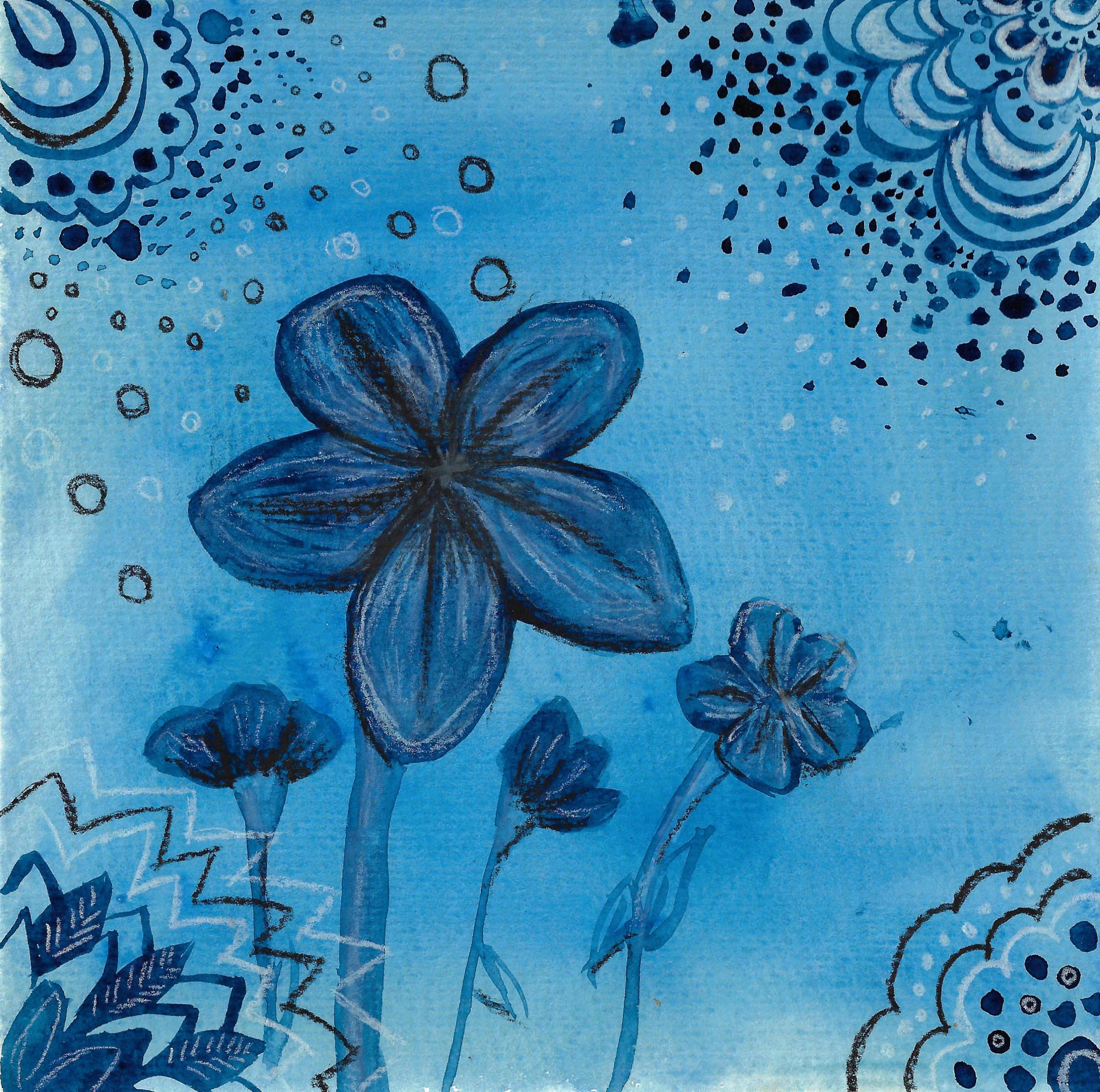 Blue Flower Art Blue Flowers Arttree.com.au
